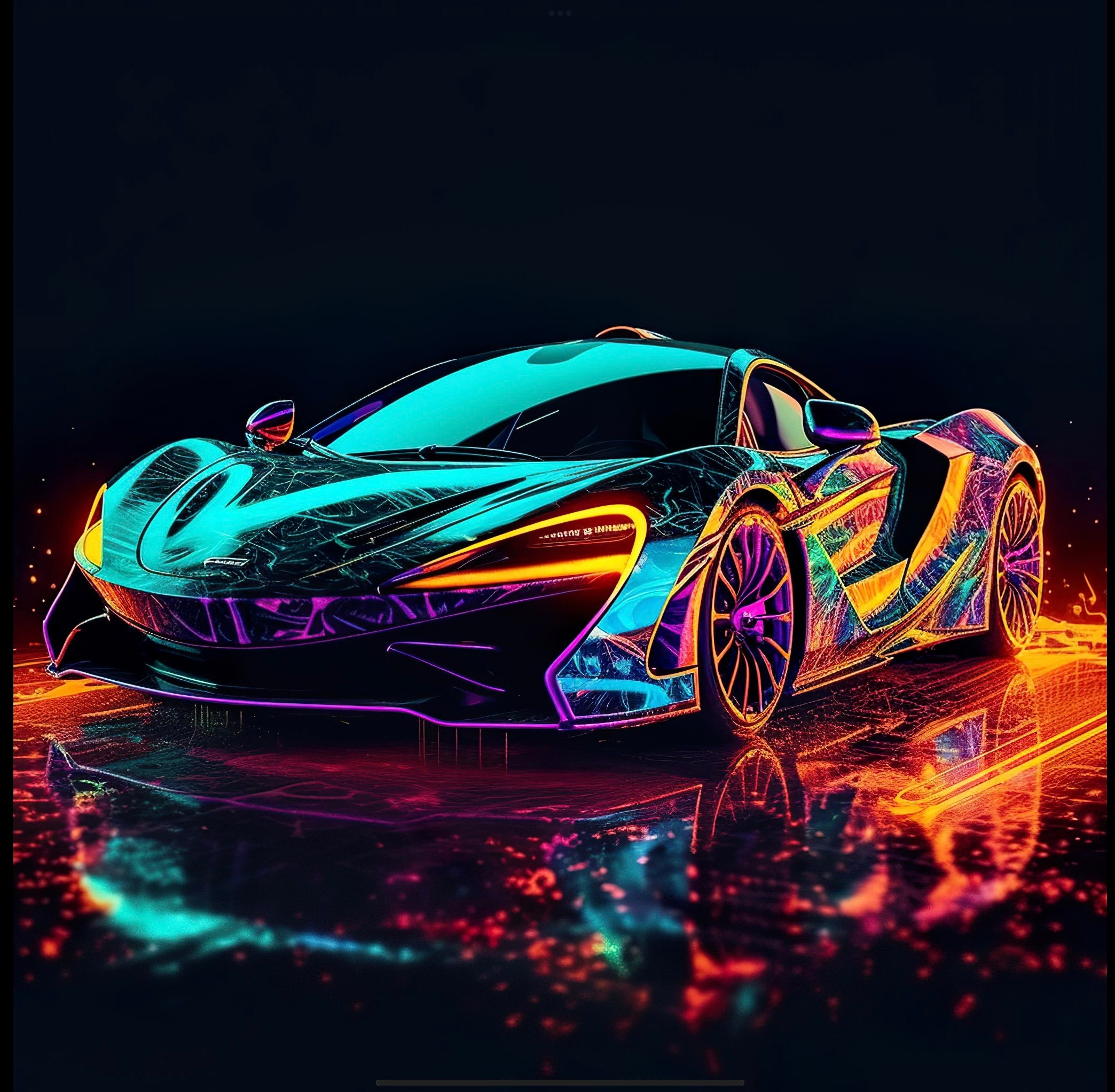 Abstract Neon Art Mclaren Digital Download Png File - Etsy