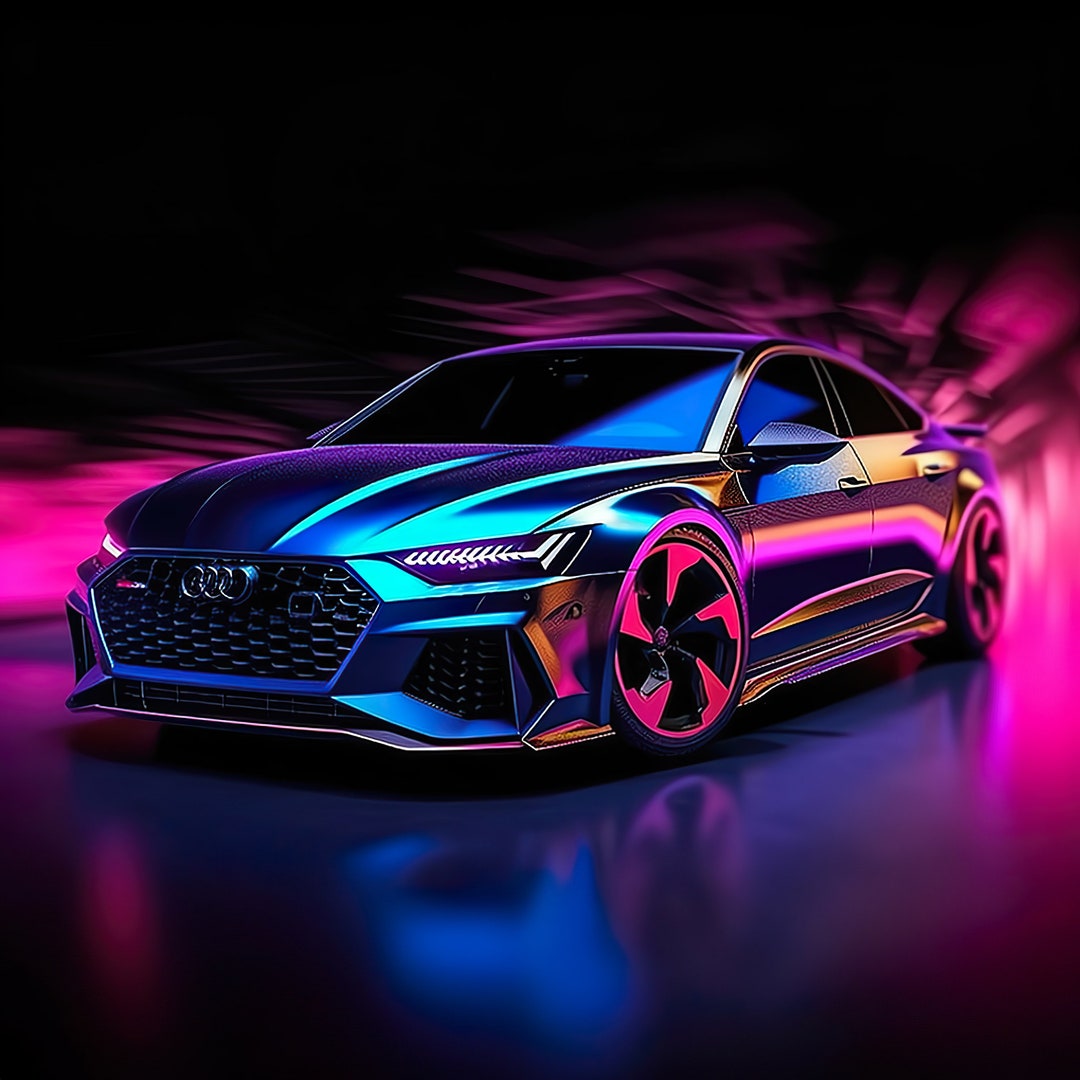Audi RS7 Neon Art Digital Download PNG File - Etsy