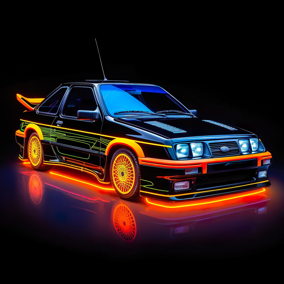 Ford Sierra RS Cosworth Car Neon Art Digital Download PNG File - Etsy