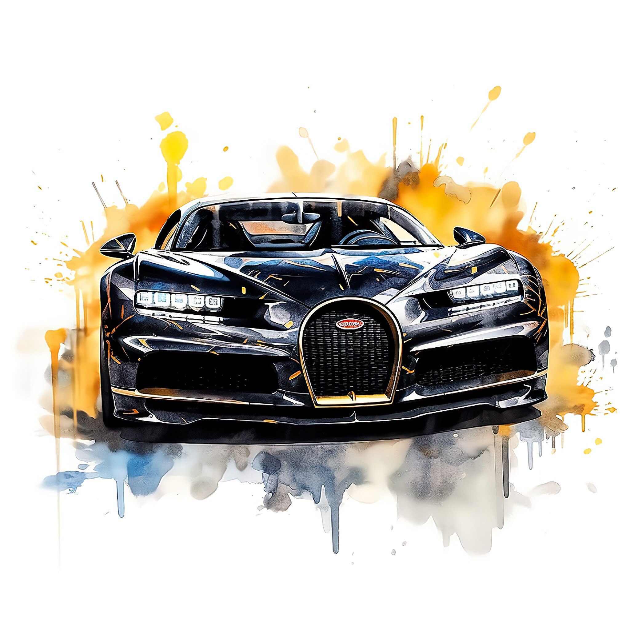 Bugatti Chiron Watercolour Art Design Digital Download Png File - Etsy