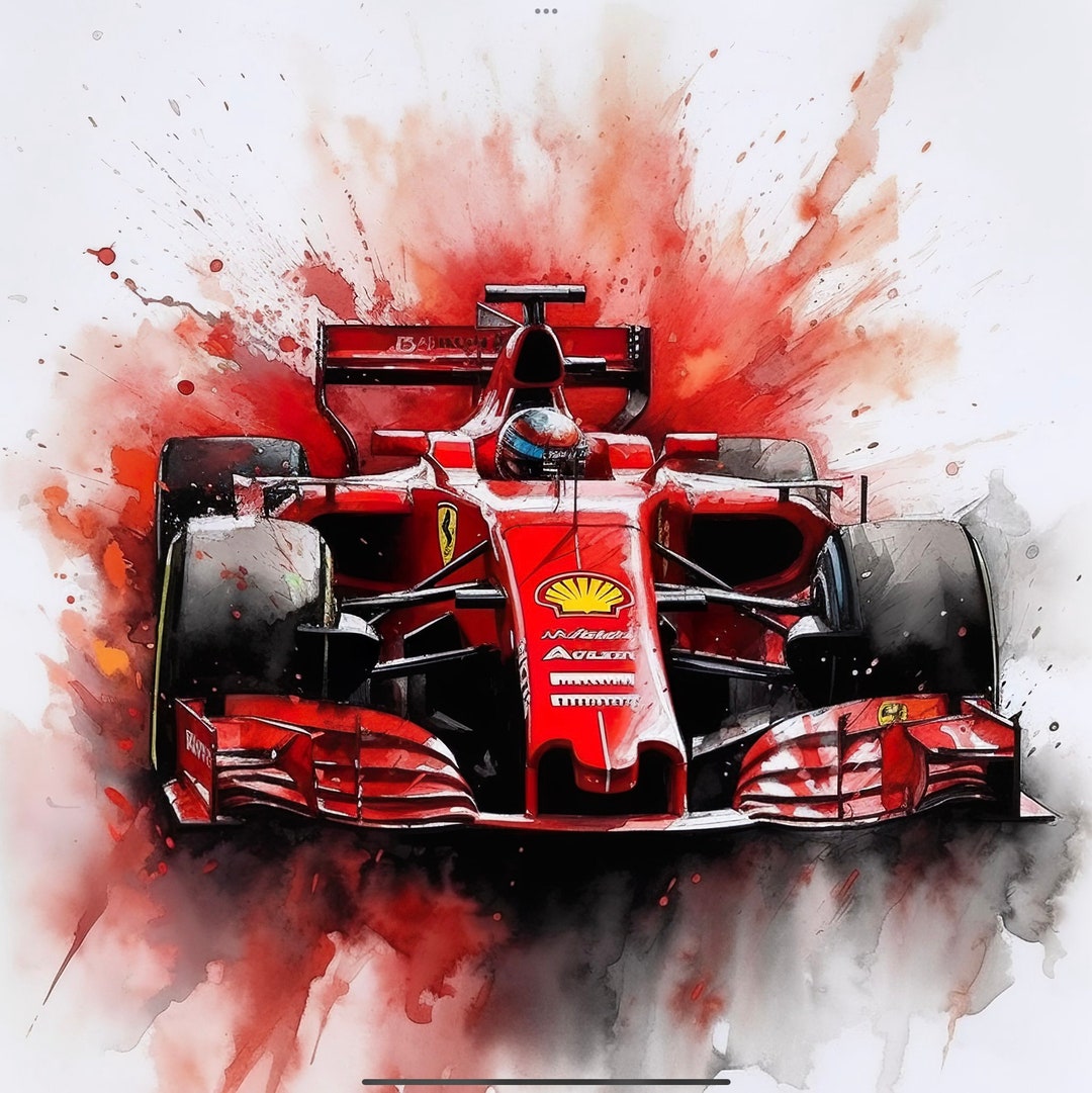 Ferrari F1 Watercolour Art Design Digital Download Png File - Etsy UK