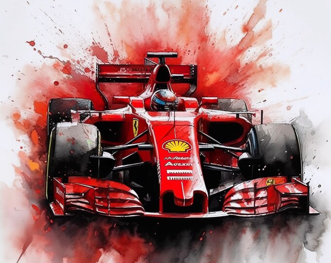 Ferrari F1 Watercolour Art Design Digital Download Png File - Etsy