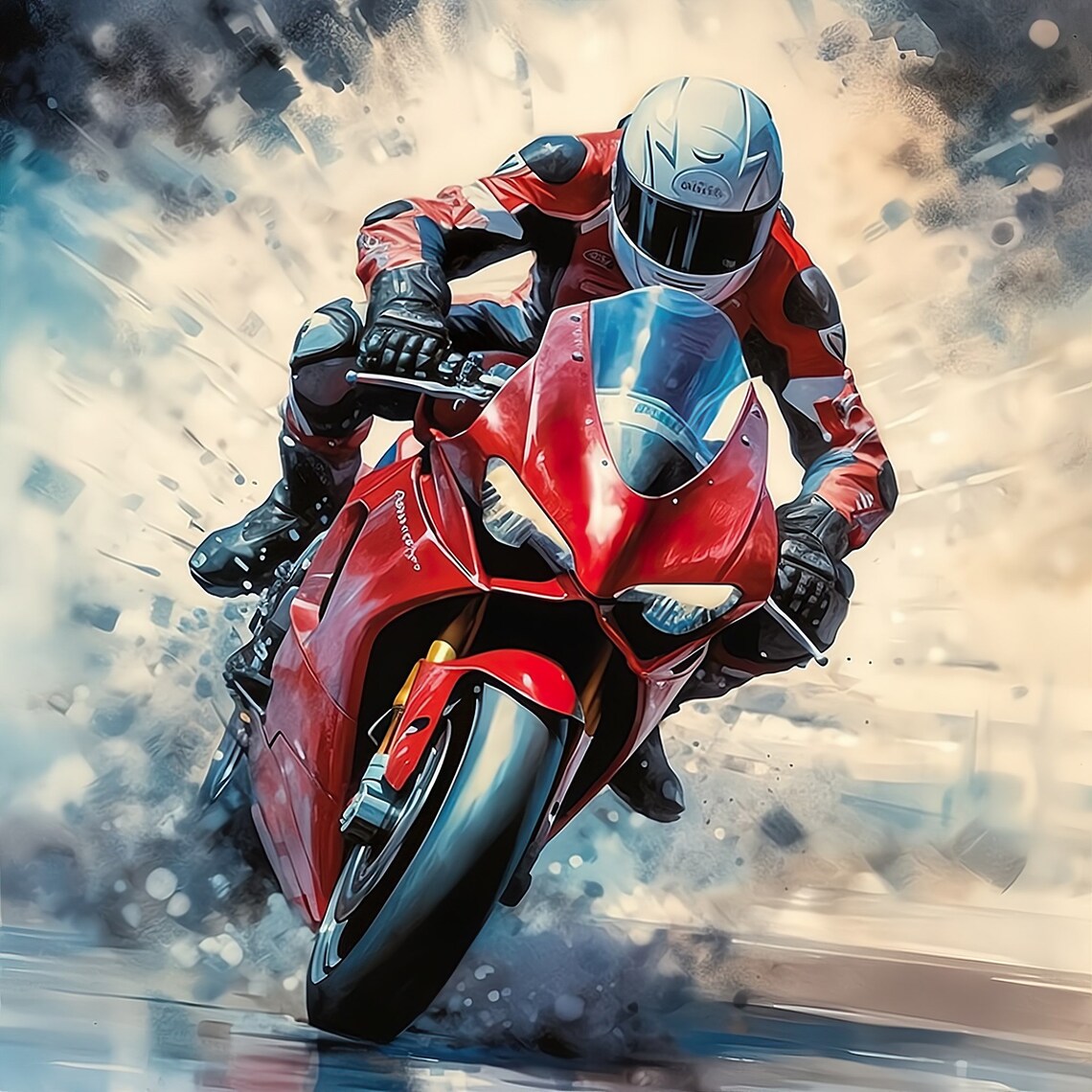Watercolour Ducatti Panigale V4 Michael Ruben Rinaldi Model Digital ...