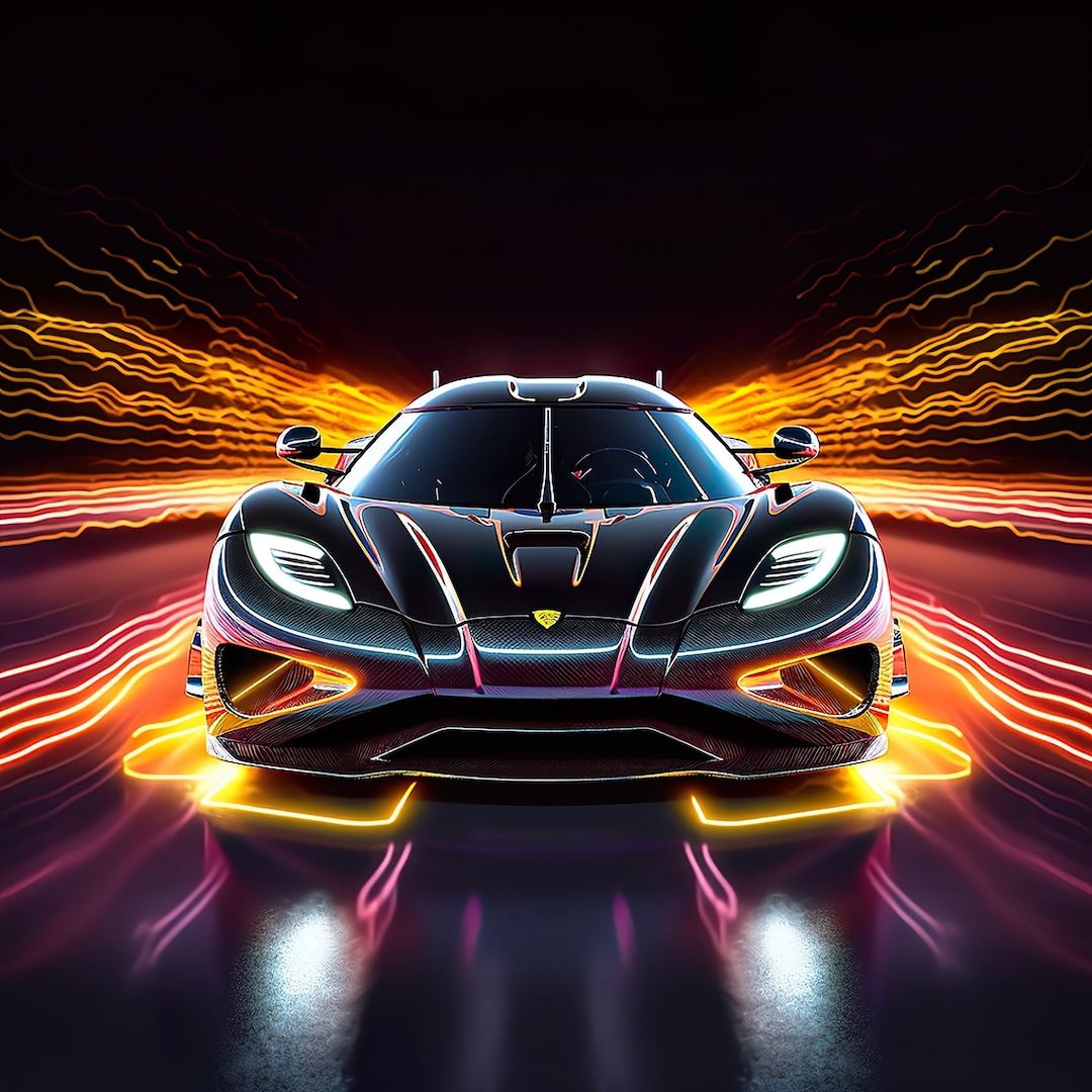 Koenigsegg Agera RS Neon Art Digital Download PNG File - Etsy