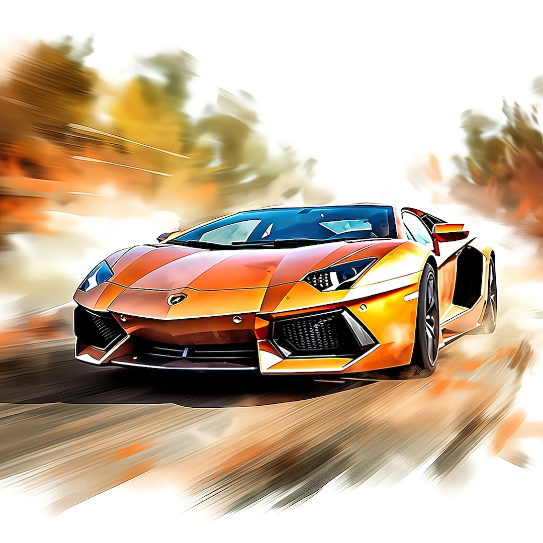 Lamborghini Watercolour Art Digital Download Png File, High Quality ...