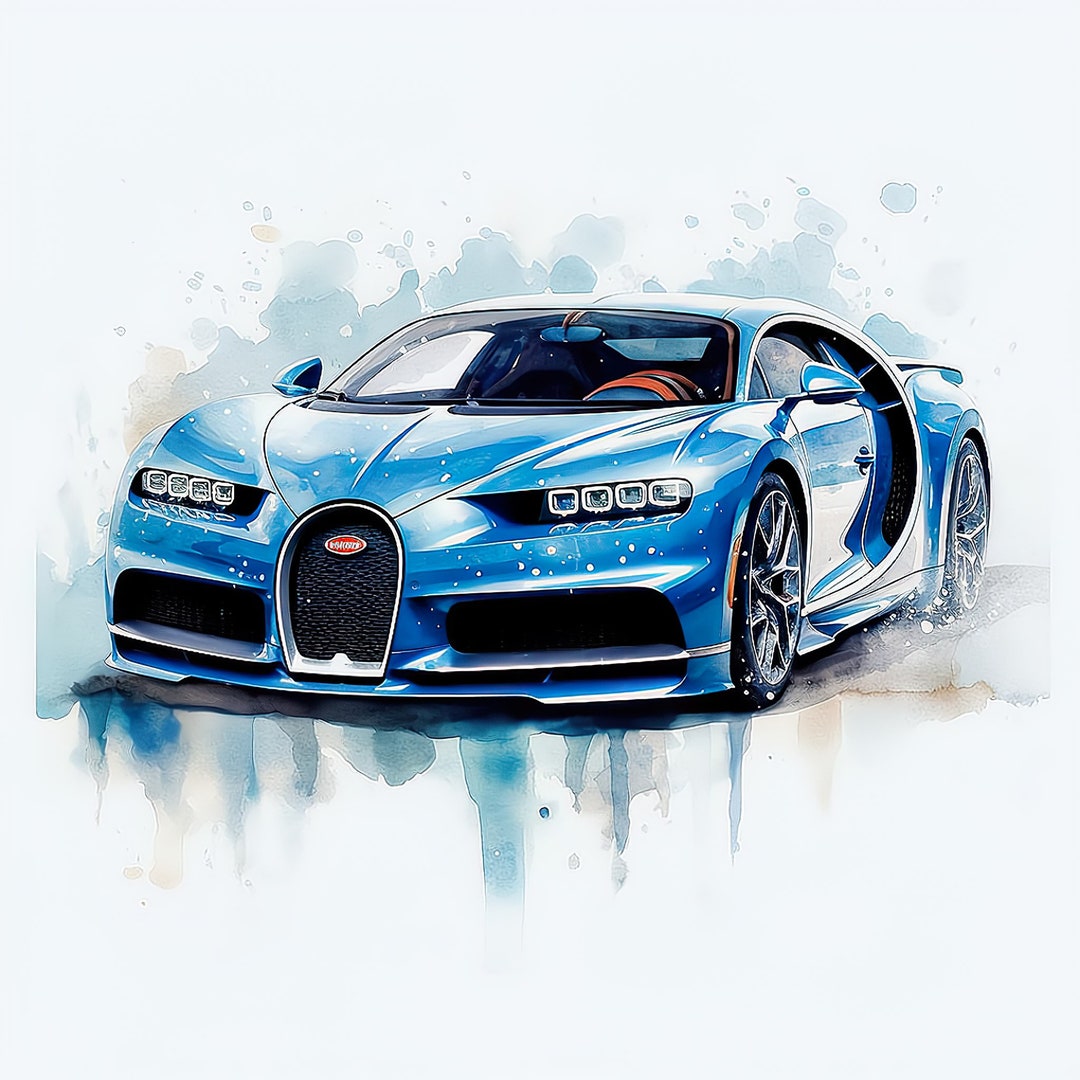 Bugatti Chiron Watercolour Art Design Digital Download Png File - Etsy