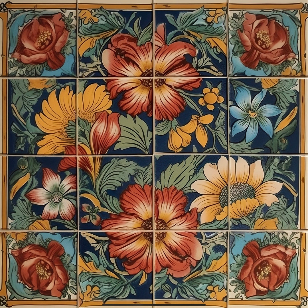 Italian Flower Seemless Tile Design Digital Download Png File - Etsy