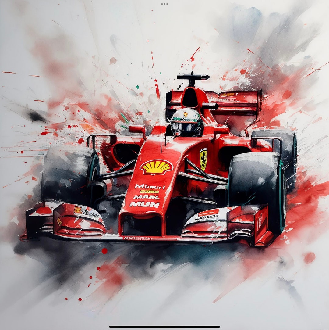 Ferrari F1 Watercolour Art Design Digital Download Png File - Etsy