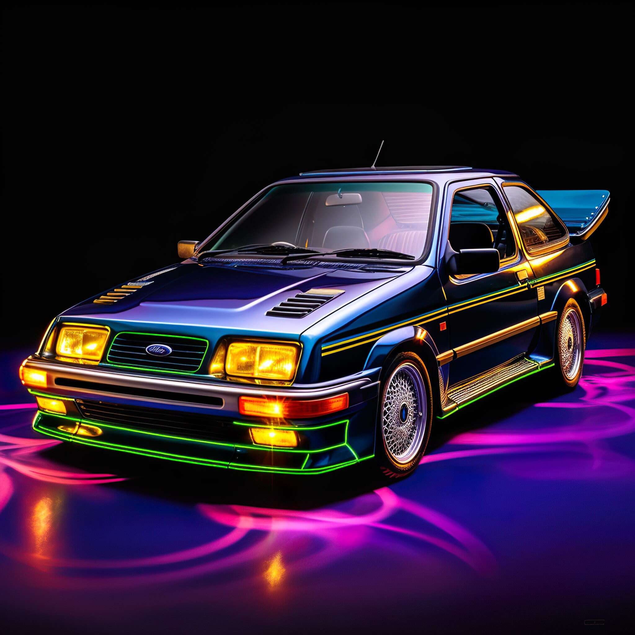 Ford Sierra RS Cosworth Car Neon Art Digital Download PNG File - Etsy UK