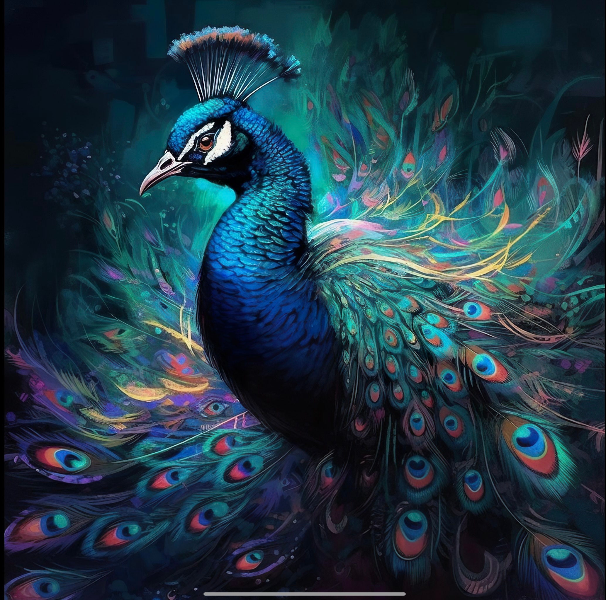Abstract Neon Peacock Digital Download Png File - Etsy