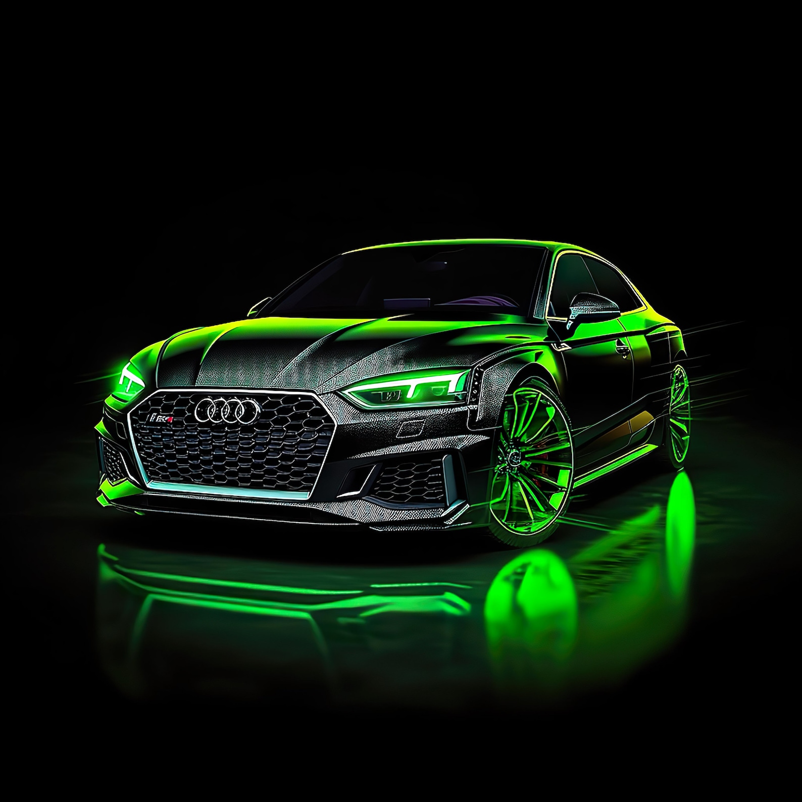 Audi RS5 Neon Art Digital Download PNG File - Etsy