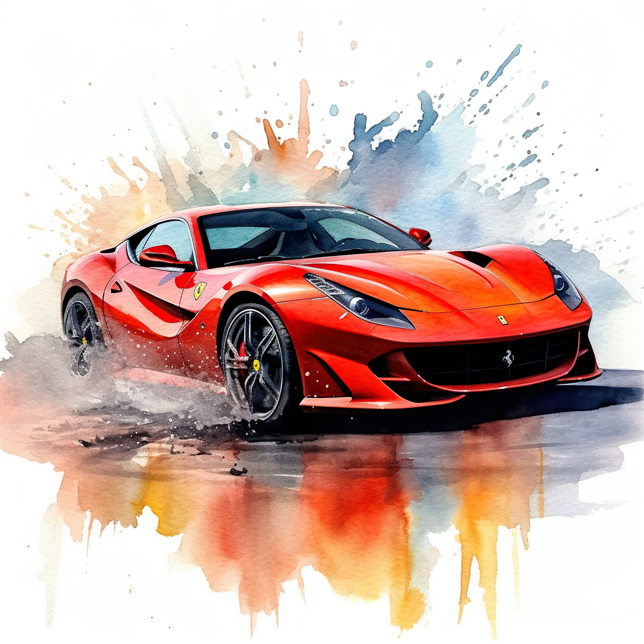 Ferrari 812 GTS Watercolour Art Design Digital Download Png File - Etsy