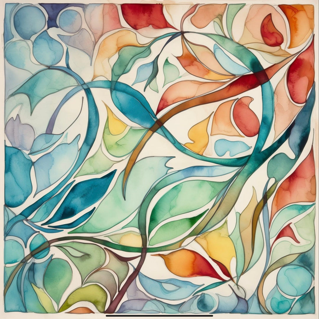 A Beautiful Geometric Watercolor Tile Design Digital Download - Etsy