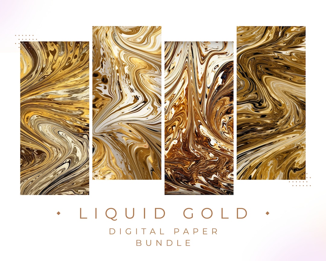 Liquid Gold Marble Digital Paper , Liquid Marble, Bundle of 4 - Etsy