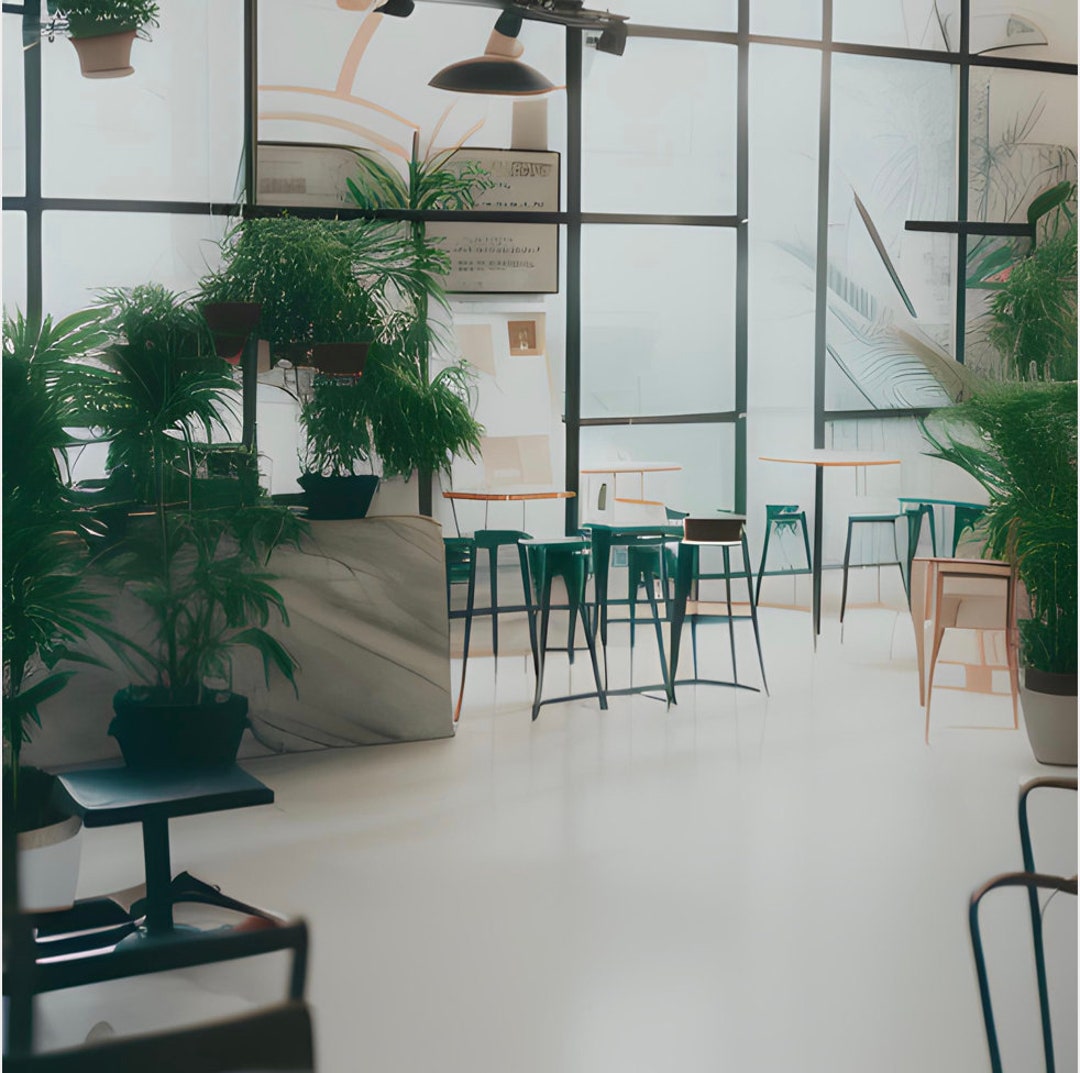 Modern Coffee Shop Backdrop - Etsy