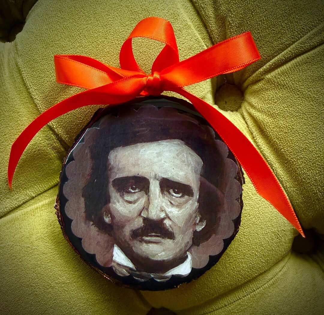 Edgar Allen Poe Wooden Resin Ornament - Etsy