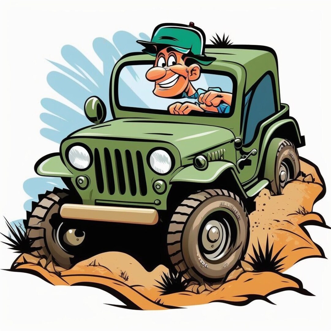 Funny Cartoon 4x4 Overlanding 4wd Beach Clip Art - Etsy