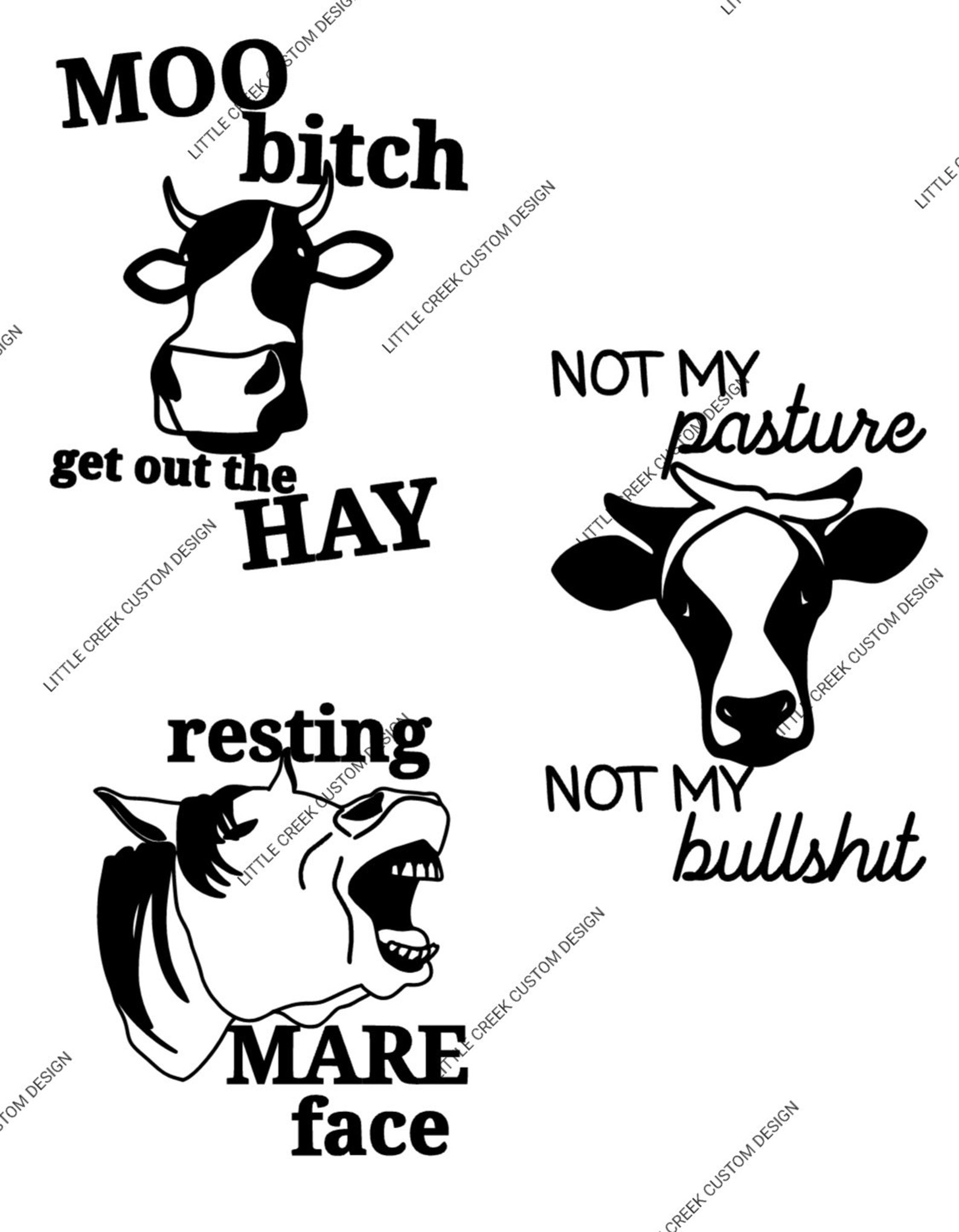 Funny Farm SVG PNG, Funny Cow Svg Png, Funny Horse Svg Png, Funny Mare ...