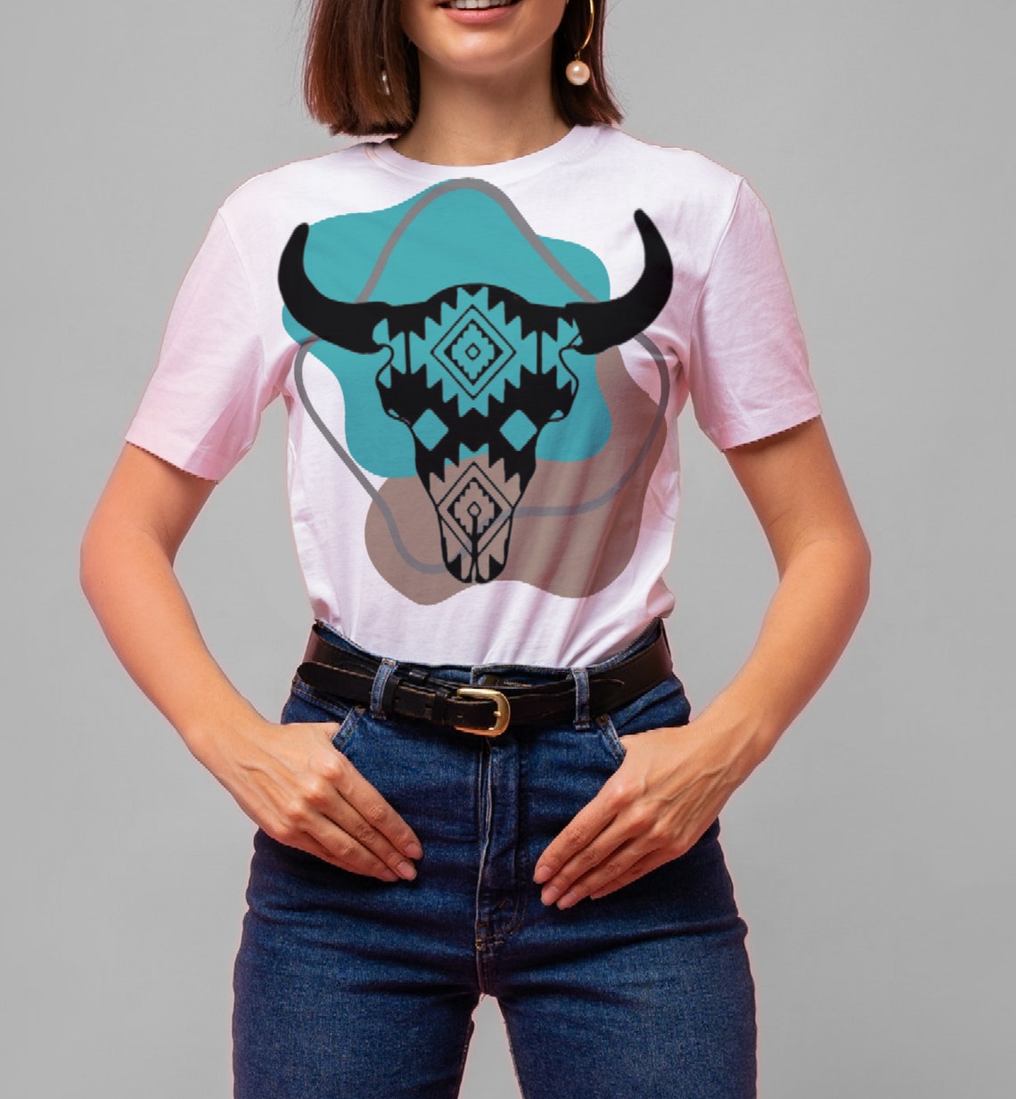 Bison Skull With Pattern SVG PNG, Bison Skull Svg Png, Aztec Pattern ...