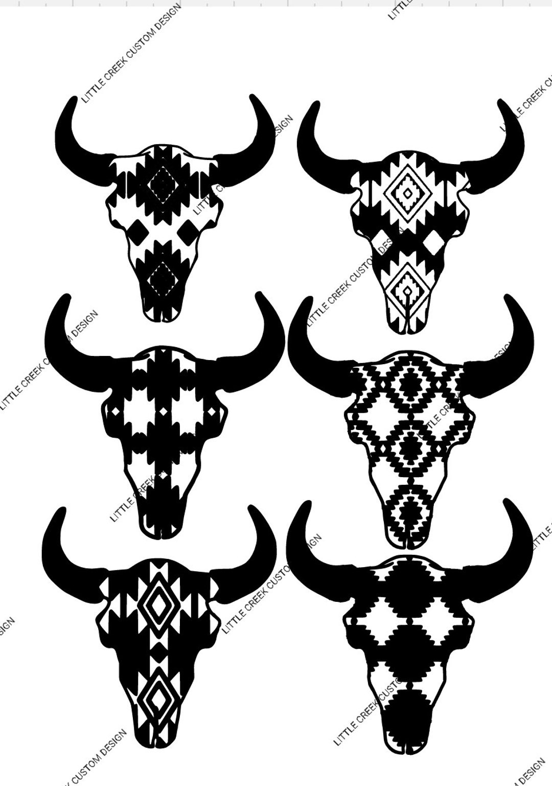 Bison Skull With Pattern SVG PNG, Bison Skull Svg Png, Aztec Pattern ...