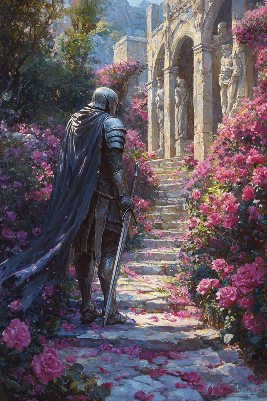 Journey to Arcadia – Fantasy Knight Wall Art Print | Warrior’s Path to ...