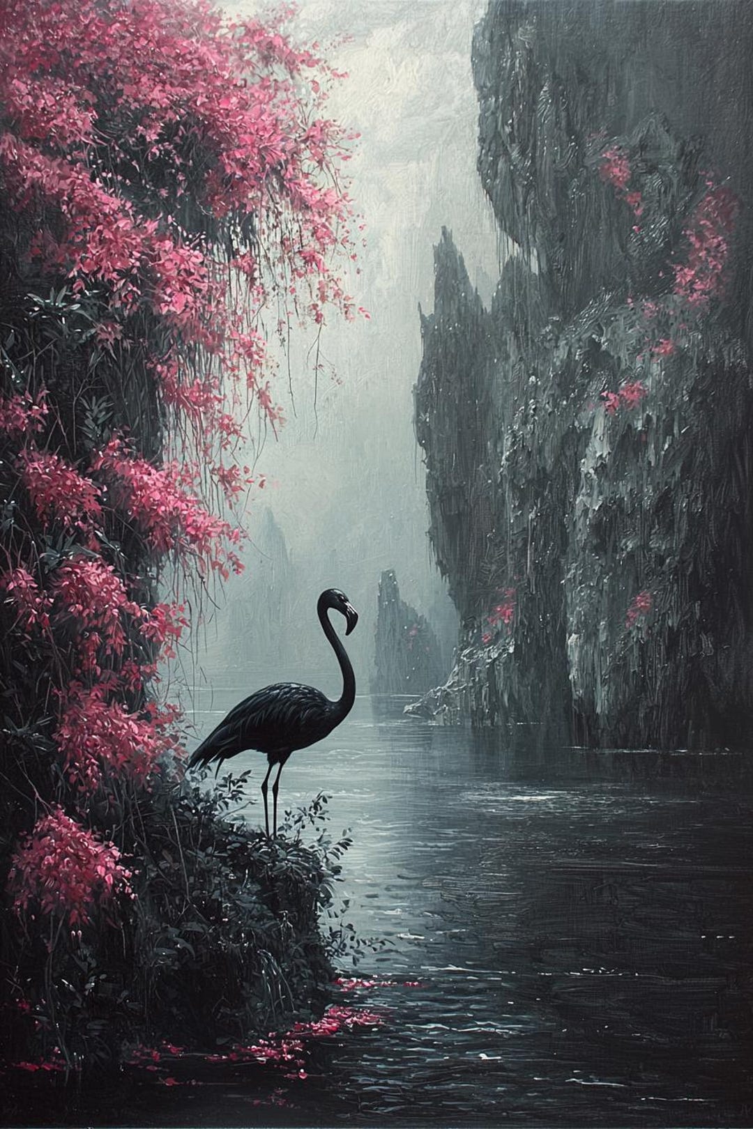 The Black Flamingo of Arcadia – A Symbol of Mystery & Transformation - Etsy