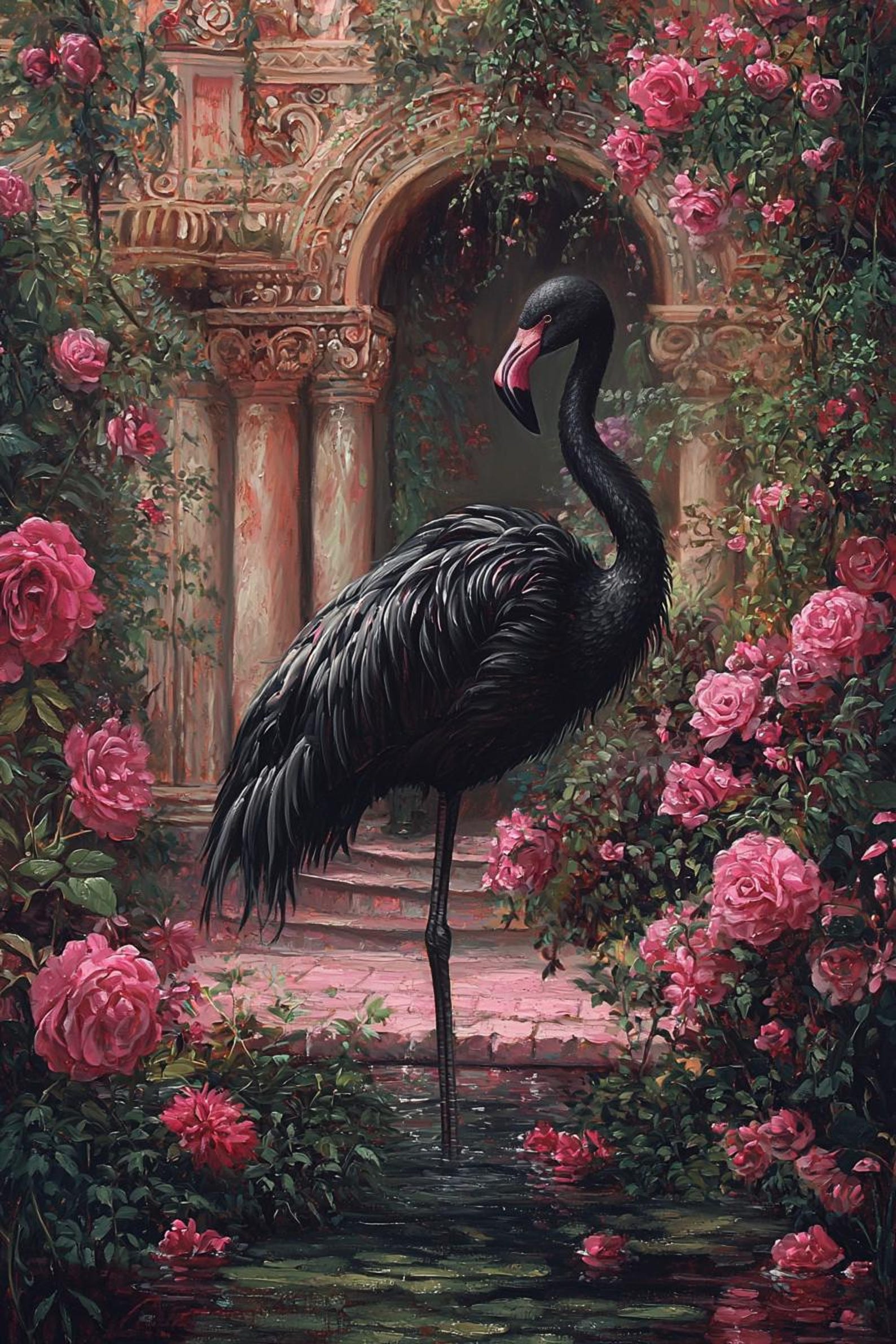 The Guardian of Arcadia – the Black Flamingo of Transformation - Etsy