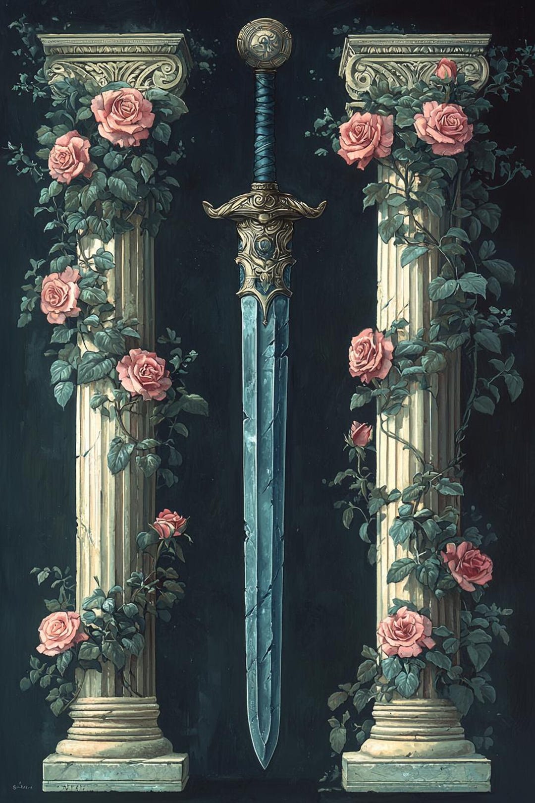 The Warrior’s Sword – Fantasy Sword Wall Art | Symbol of Arcadia - Etsy