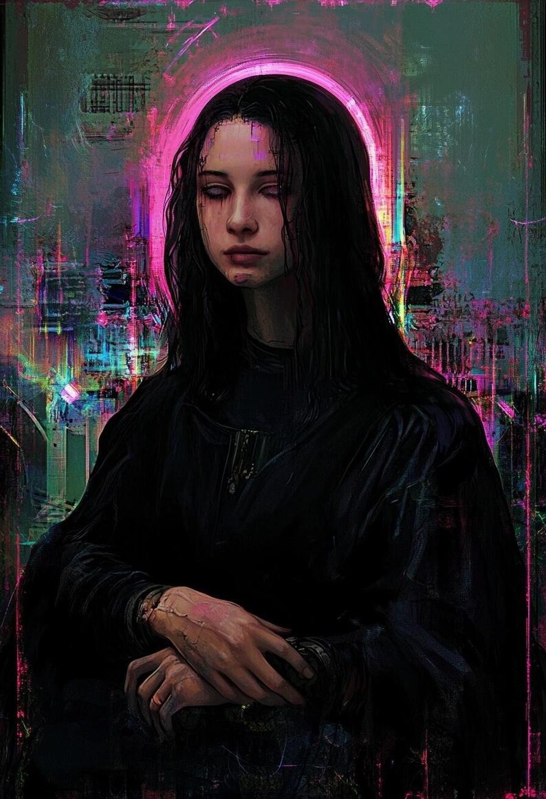 Cyber Mona Lisa Futuristic Digital Art Print - Etsy