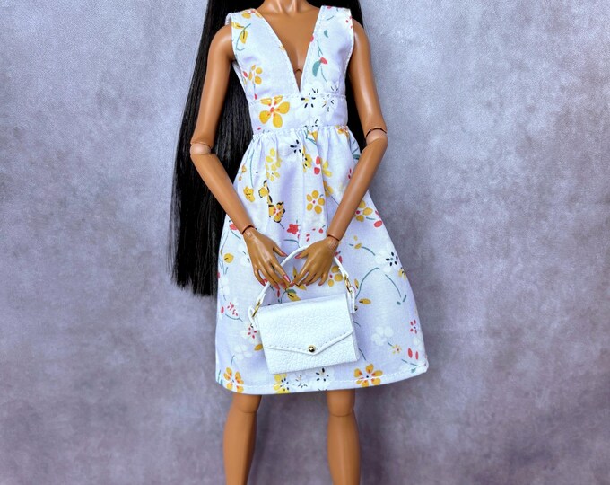 Doll Dress, 12 Inch Doll Floral Dress, 1/6 Scale Fashion Clothes, Doll ...