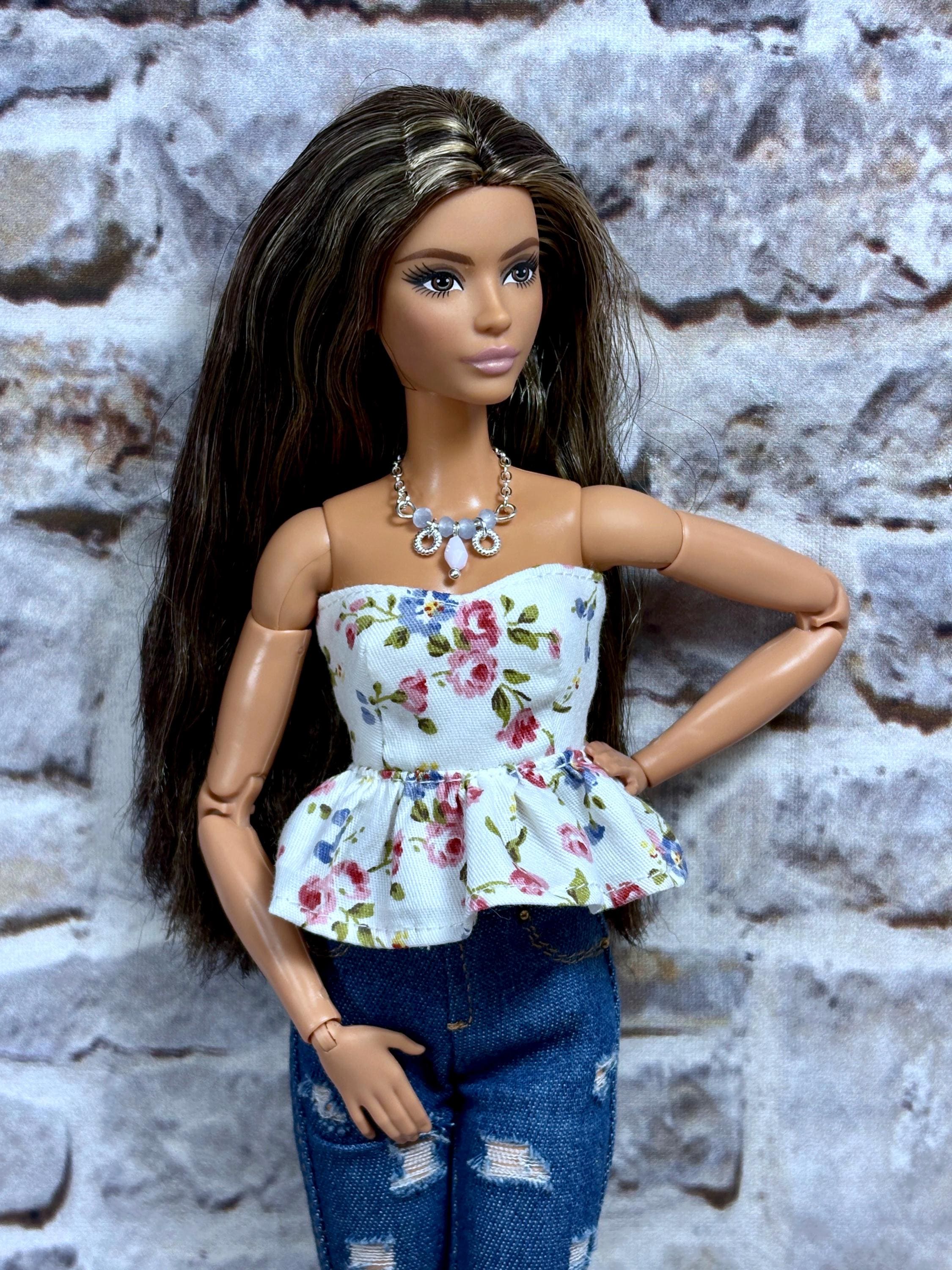 Doll Floral Top, 1/6 Scale Fashion Clothes, 11.5 Inch Doll Handmade Top ...