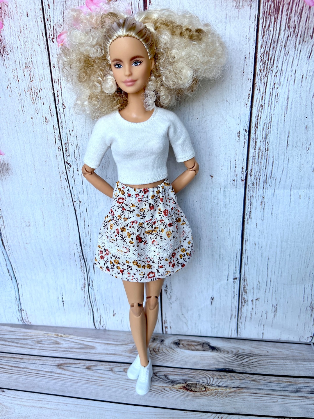 Doll Skirt Handmade Floral Skirt for Doll Fashion Clothes 1/6 Scale ...