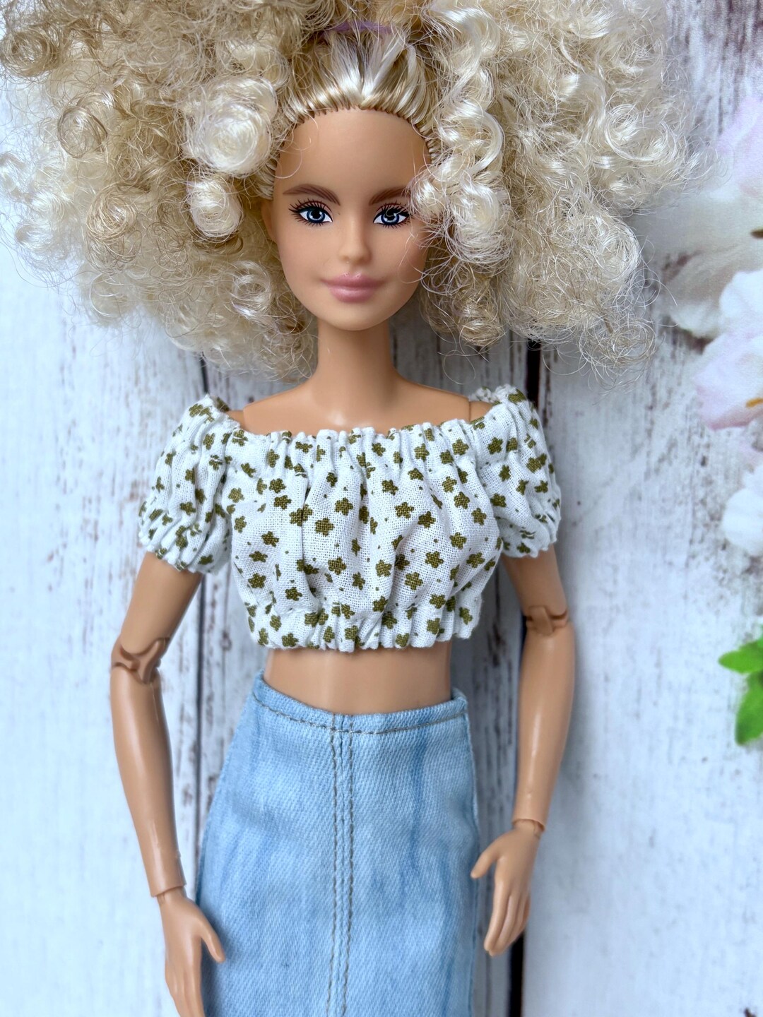 Doll Crop Top, Doll Floral Top, 1/6 Scale Clothes, 11.5 Inch Doll ...