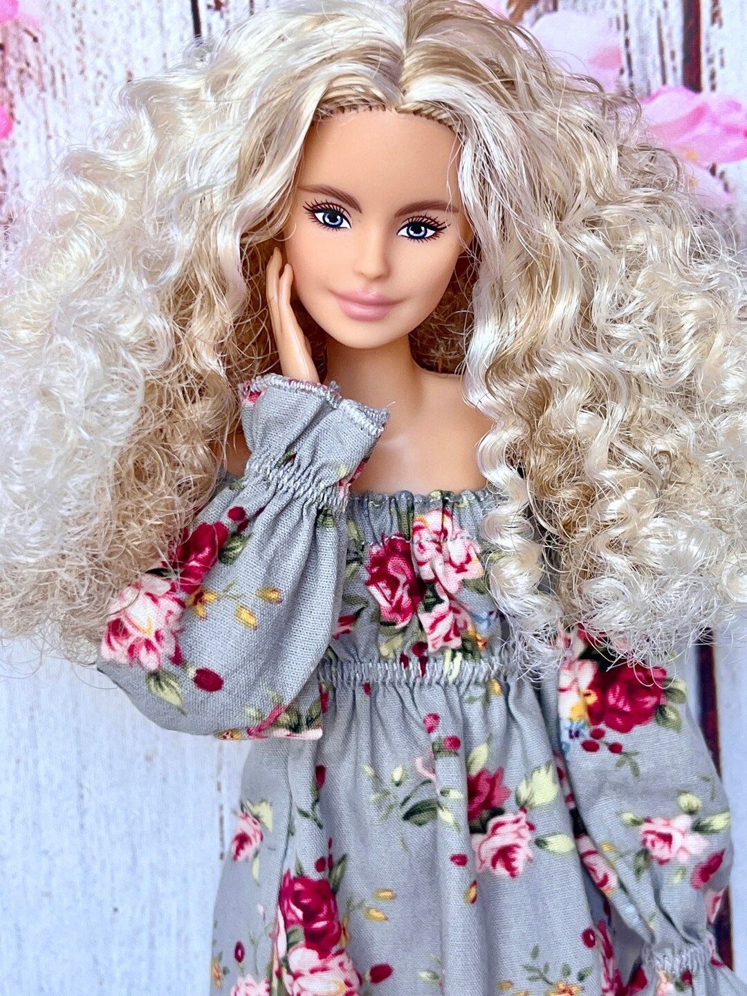 Doll Floral Dress, 1/6 Scale Fashion Clothes, 11.5 Inch Doll Dress ...