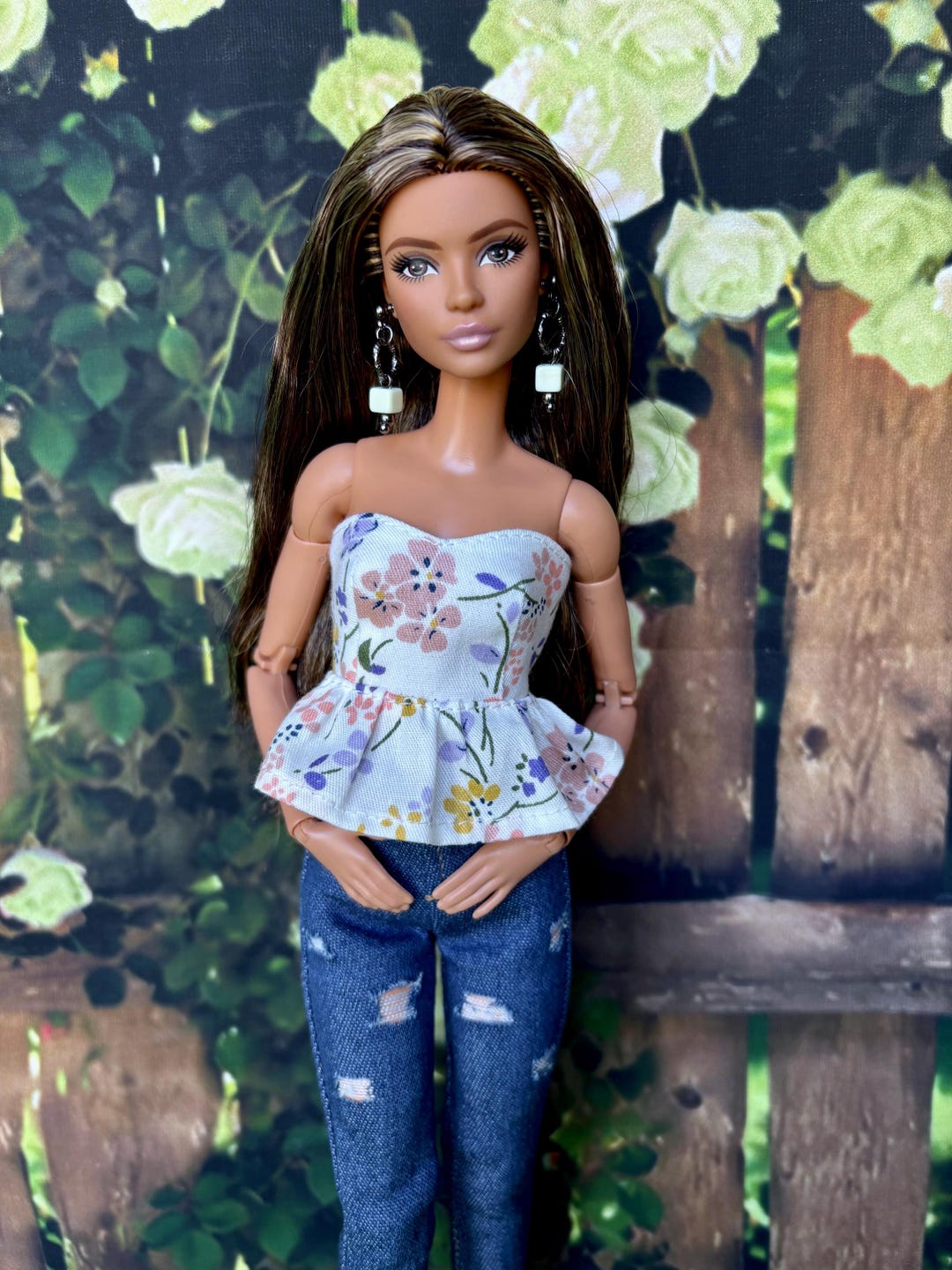 Doll Floral Top, 1/6 Scale Fashion Clothes, 11.5 Inch Doll Handmade Top ...
