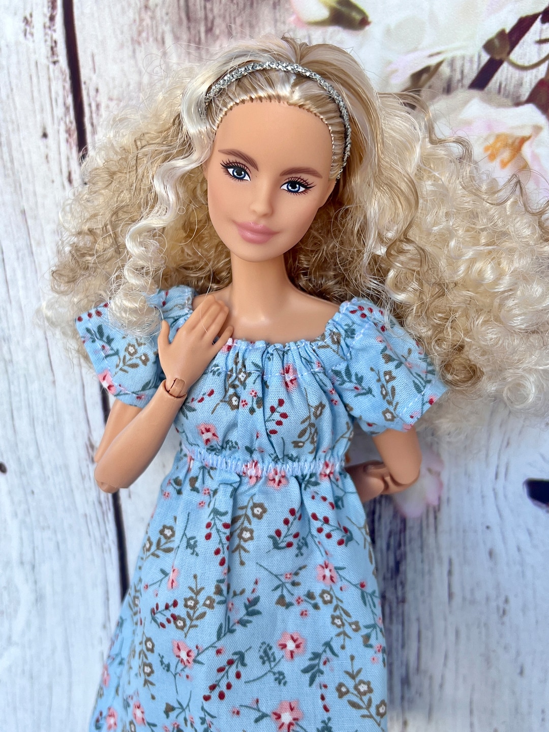 Doll Floral Dress, 11.5 Inch Doll Clothes, 1/6 Scale Handmade Clothing ...
