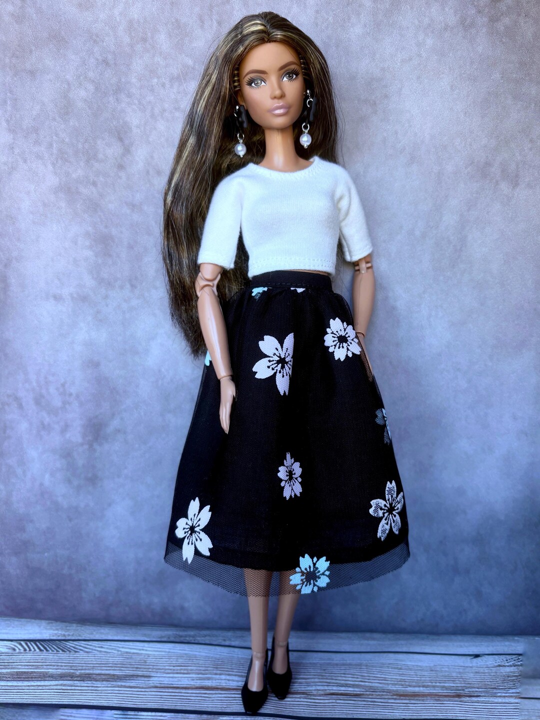 Doll Tulle Skirt, 1/6 Scale Fashion Clothing, Doll Mesh Skirt, 11.5 ...