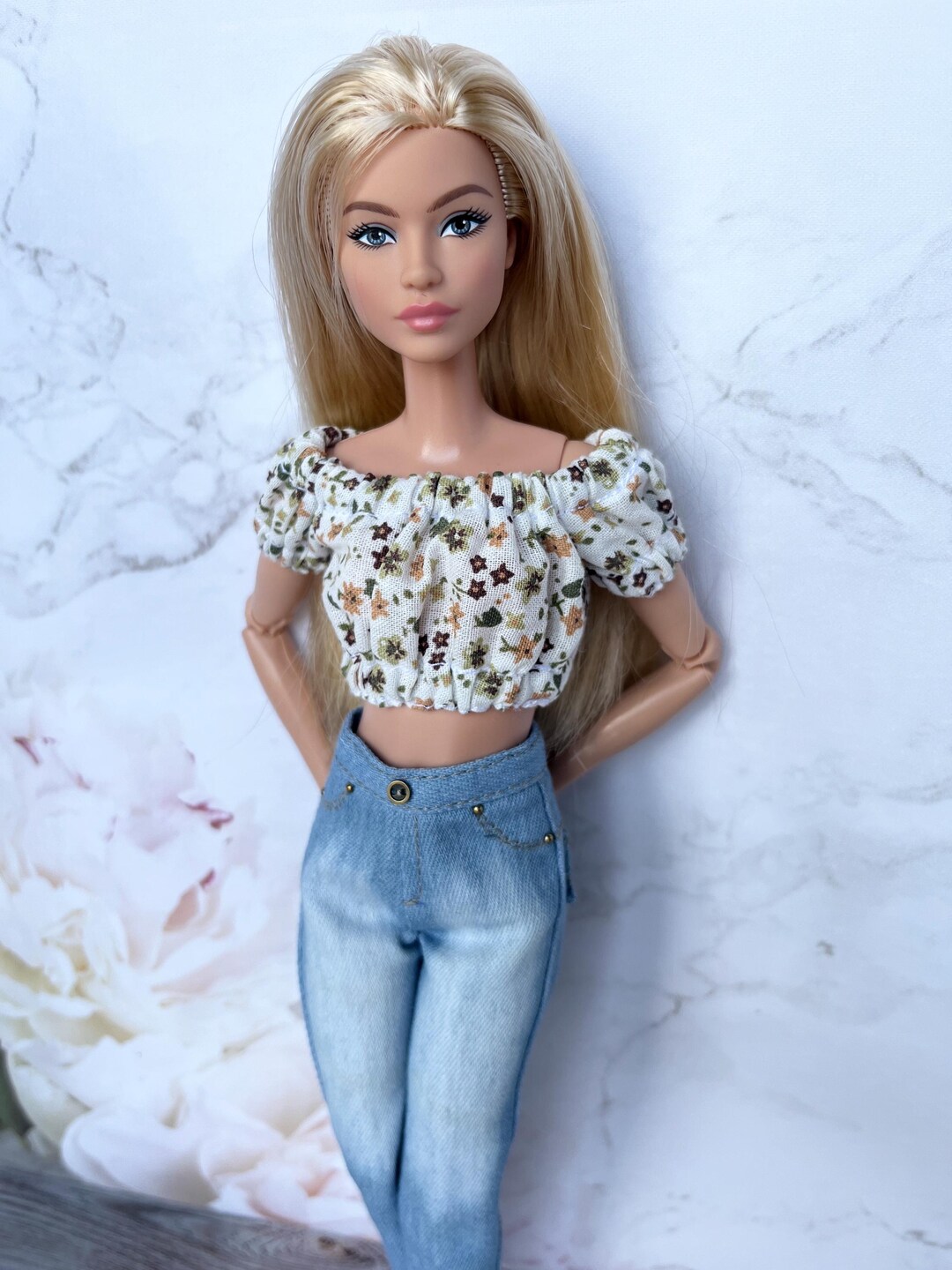 Doll Crop Top, Doll Floral Top, 1/6 Scale Clothes, 11.5 Inch Doll ...