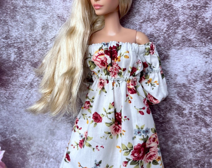 Doll Floral Dress, 1/6 Scale Fashion Clothes, 11.5 Inch Doll Dress ...