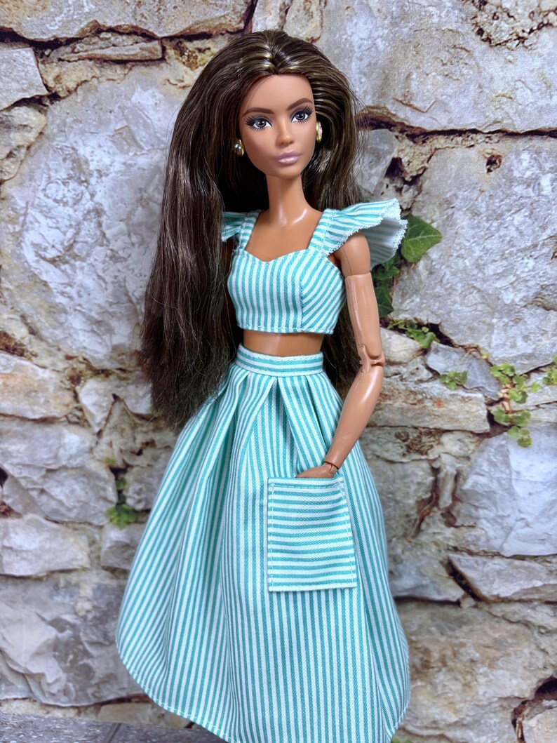 Striped Doll Outfit, Doll Fashion Clothes, 1/6 Scale Clothing ...