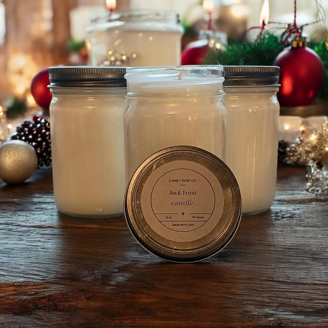 Handmade 12 Oz Scented Candle in Mason Jar, Natural Soy Wax Fragrance ...