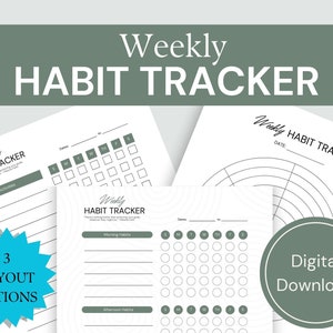 Printable Weekly Habit Tracker Bundle Habit Tracker Template - Etsy