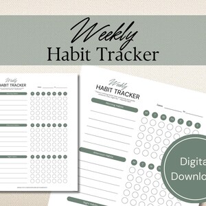 Weekly Habit Tracker Printable PDF, Routine Tracker, Weekly Habit ...