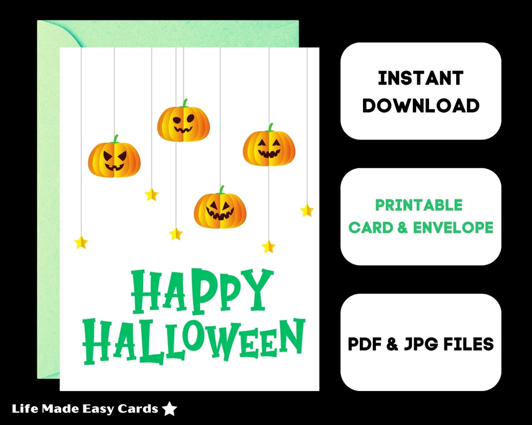 Carte Joyeux Halloween Carte et enveloppe dHalloween - Etsy France