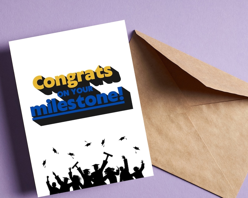 Graduation Card, Congrats on Your Milestone, Printable Card, Blank ...