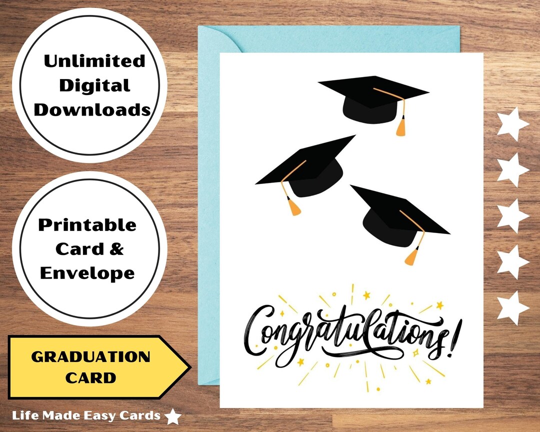 Printable Graduation Card, Congratulations Card, Congrats Grad Card ...