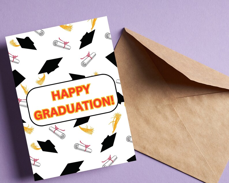 Printable Graduation Card, Digital Download Card, Happy Graduation Card ...