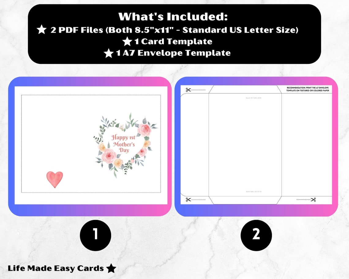 Happy 1st Mothers Day Card Printable Mothers Day Card Digital Mothers