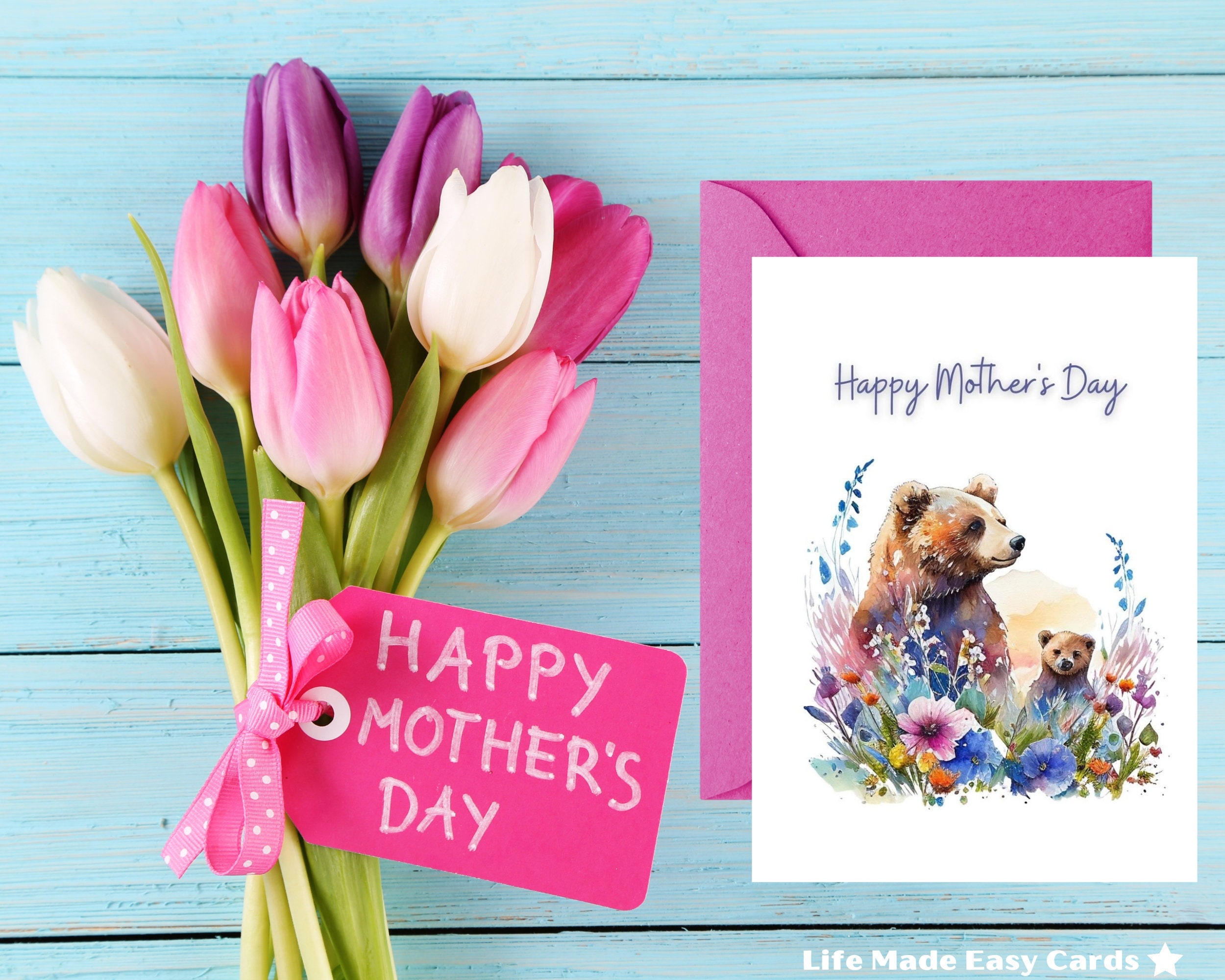 Printable Mothers Day Card, Digital Mothers Day Card, Mama Bear Card ...