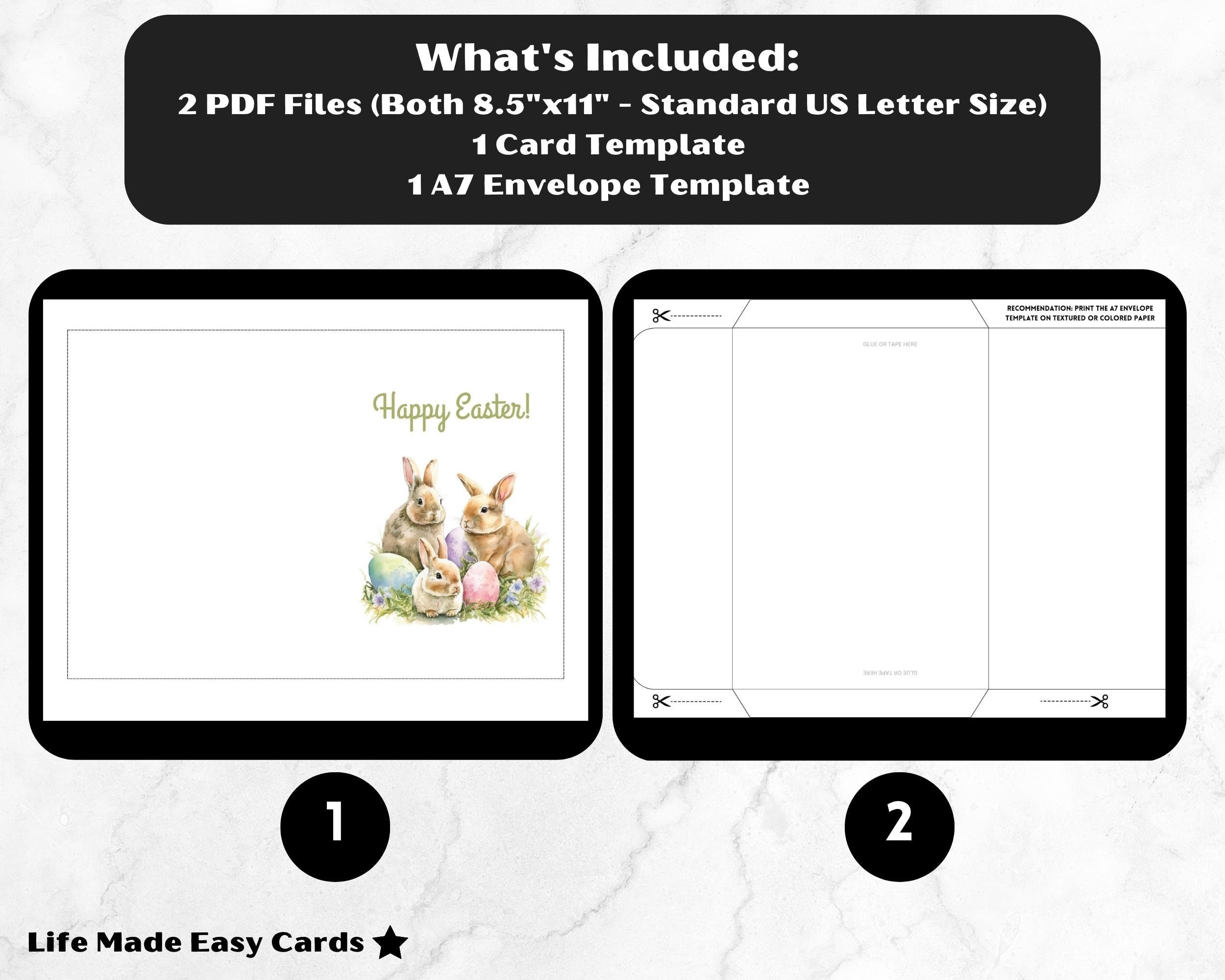 Printable Easter Bunny Greeting Card, Happy Easter Printable Card, Cute ...